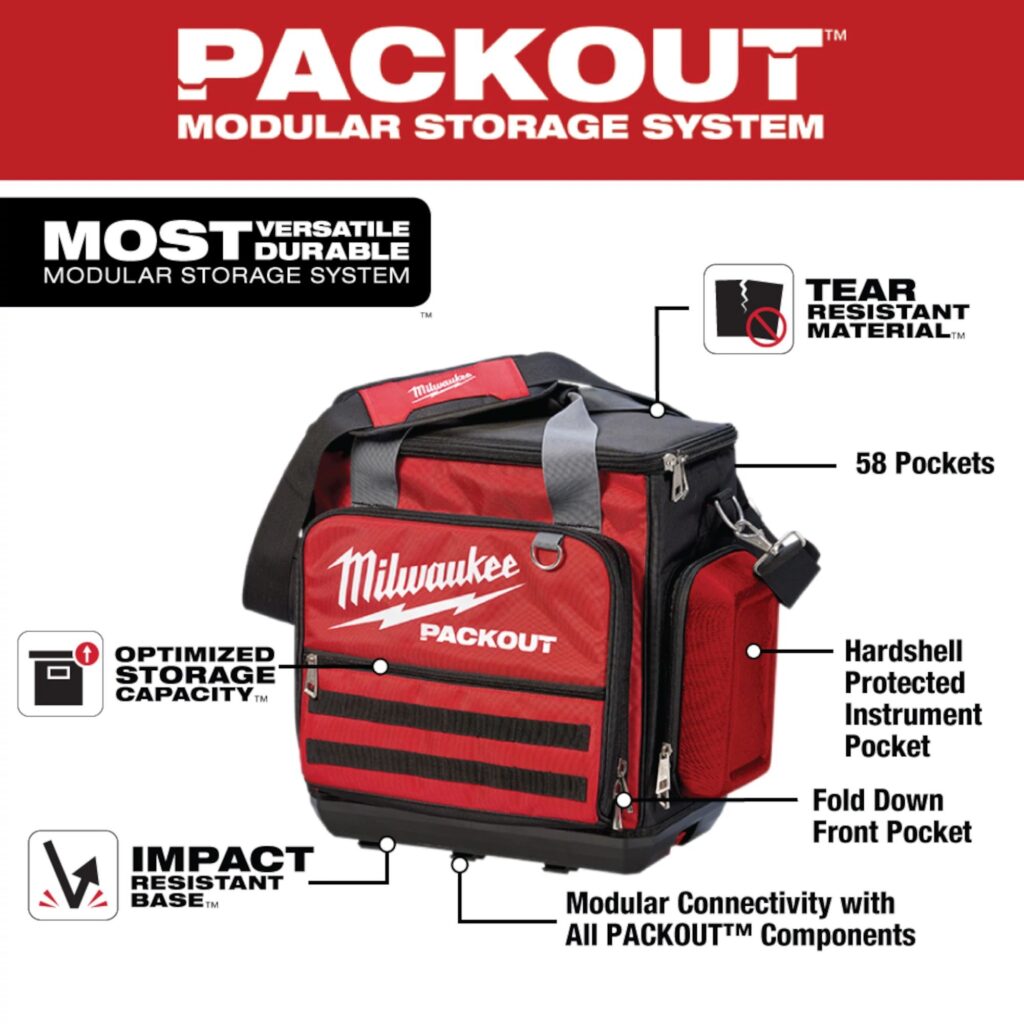 Bolsa tecnológica Packout con 58 bolsillos en total Milwaukee 48-22 ...